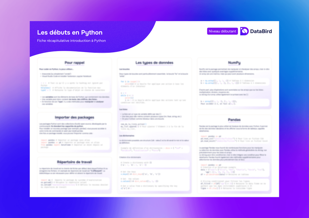 Cheat Sheets Python : les bases et commandes incontournables