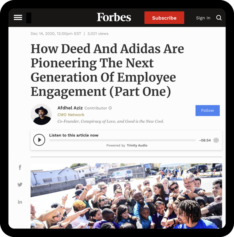 About Deed - Enterprise social impact platform