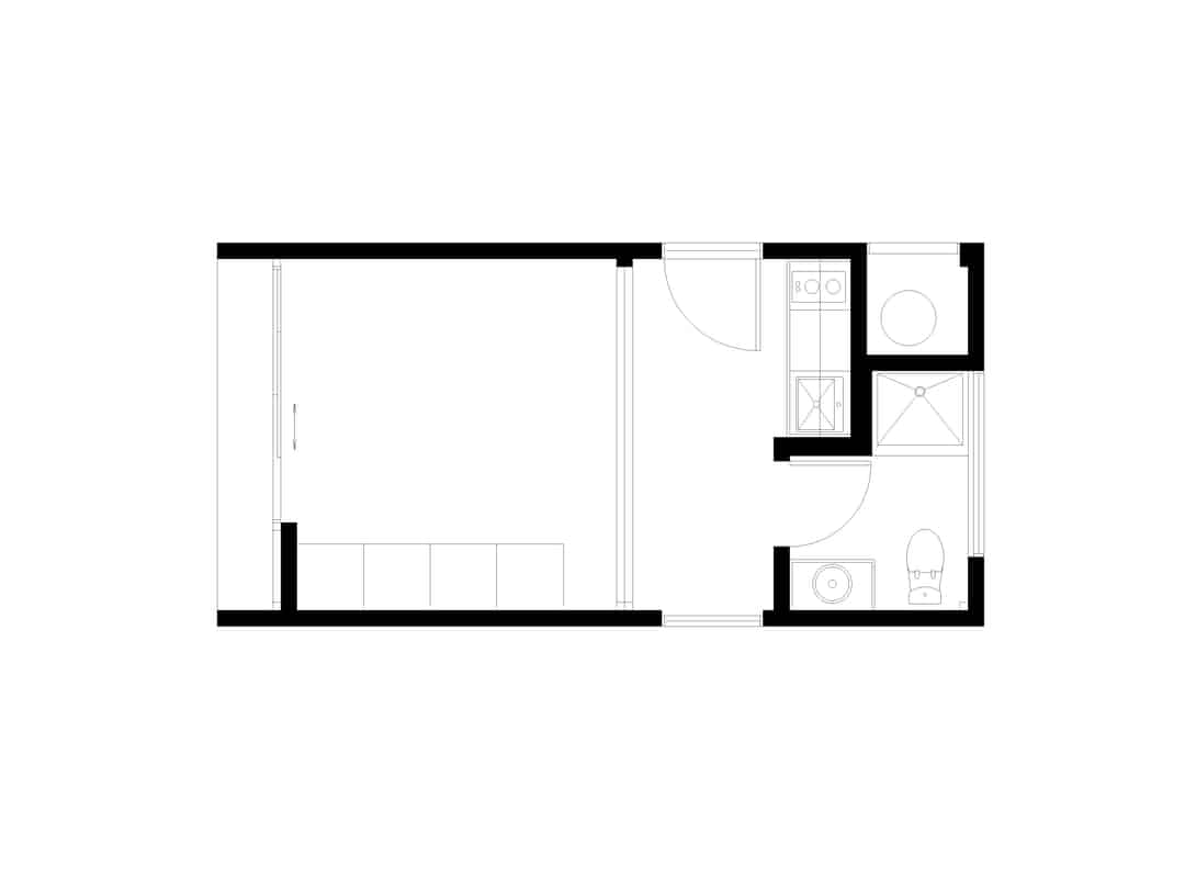 MStudio | 273 sf | Studio, 1 Bathroom, Kitchen