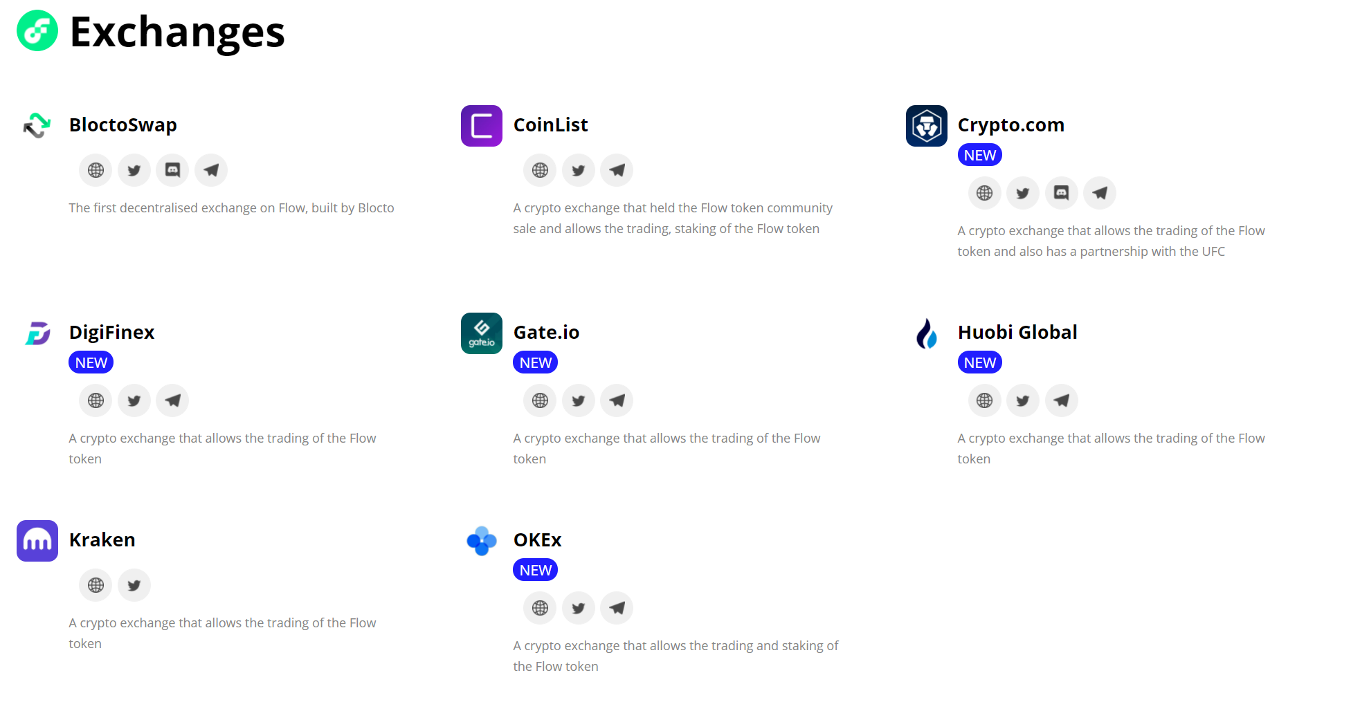 Best Flow Blockchain Exchanges List | Flowverse