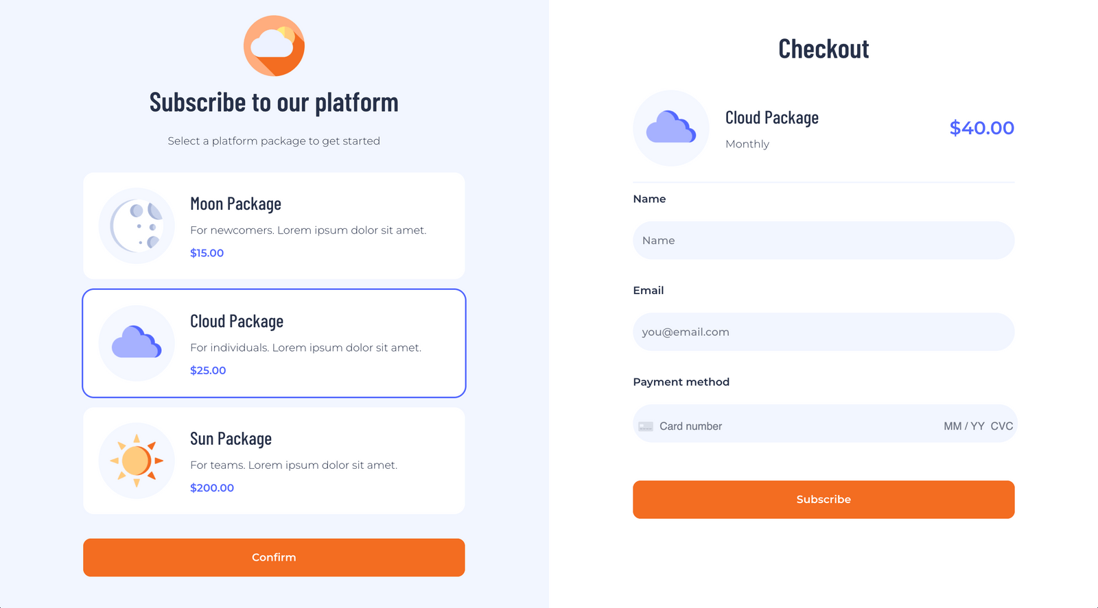 Subscription Flow - Form Template