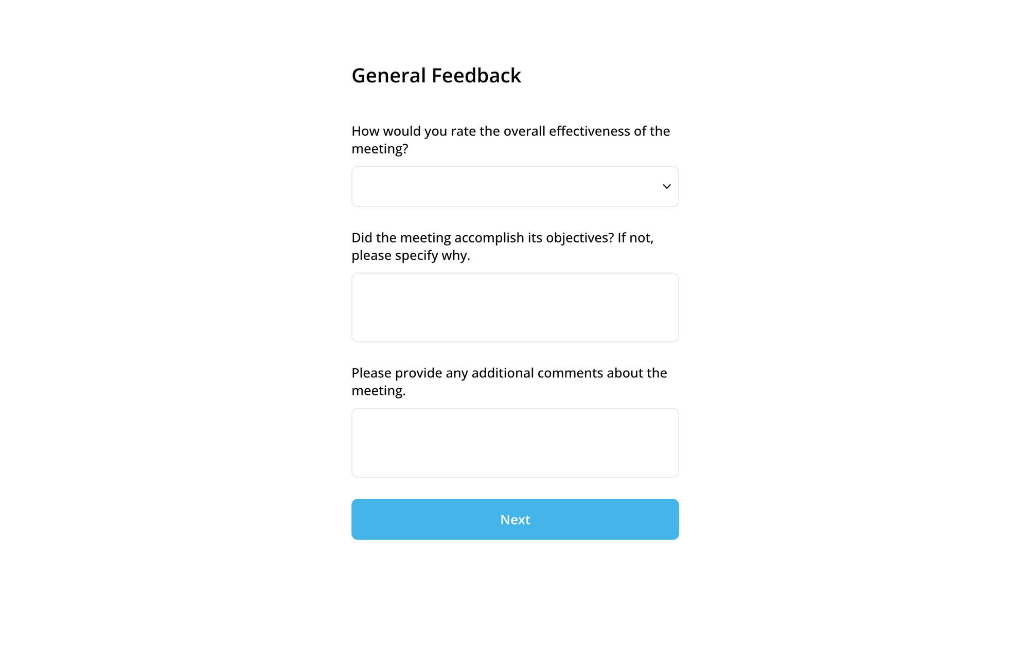 Meeting Feedback Survey - Form Template