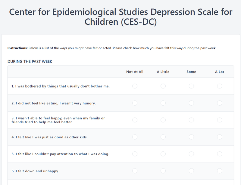 CES-DC: Center for Epidemiological Studies Depression Scale for ...