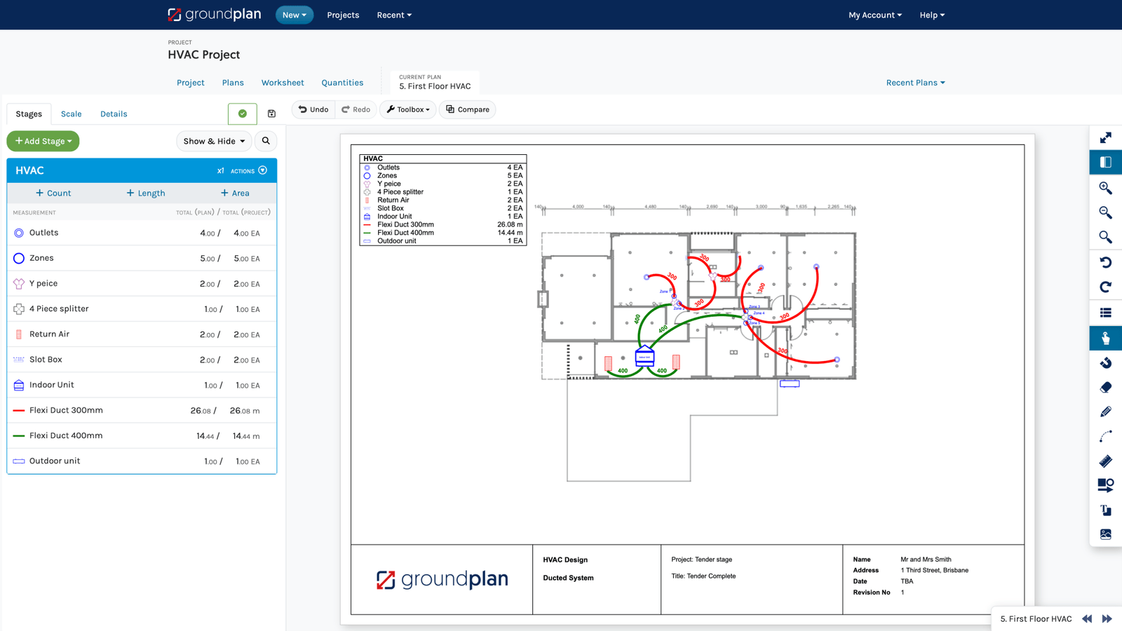 HVAC Takeoff Software - Groundplan