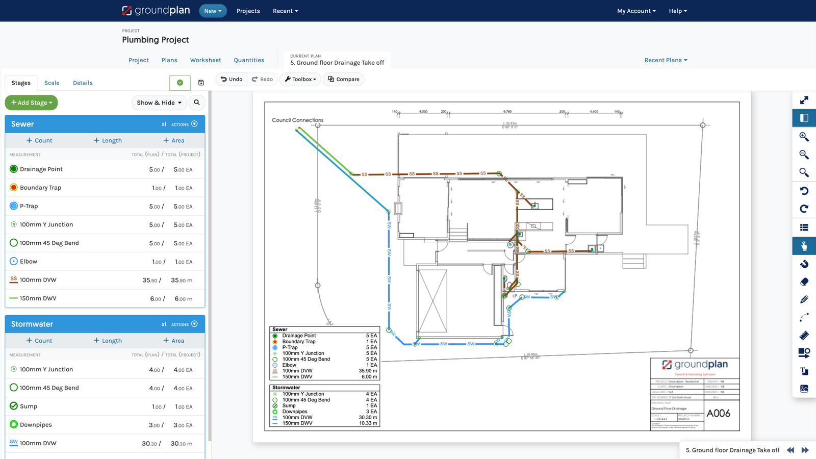 Cloud Based Plumbing Takeoff Software - Groundplan