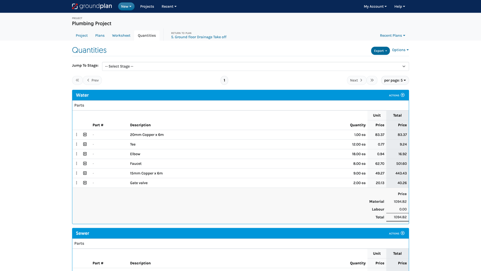 Cloud Based Plumbing Takeoff Software - Groundplan