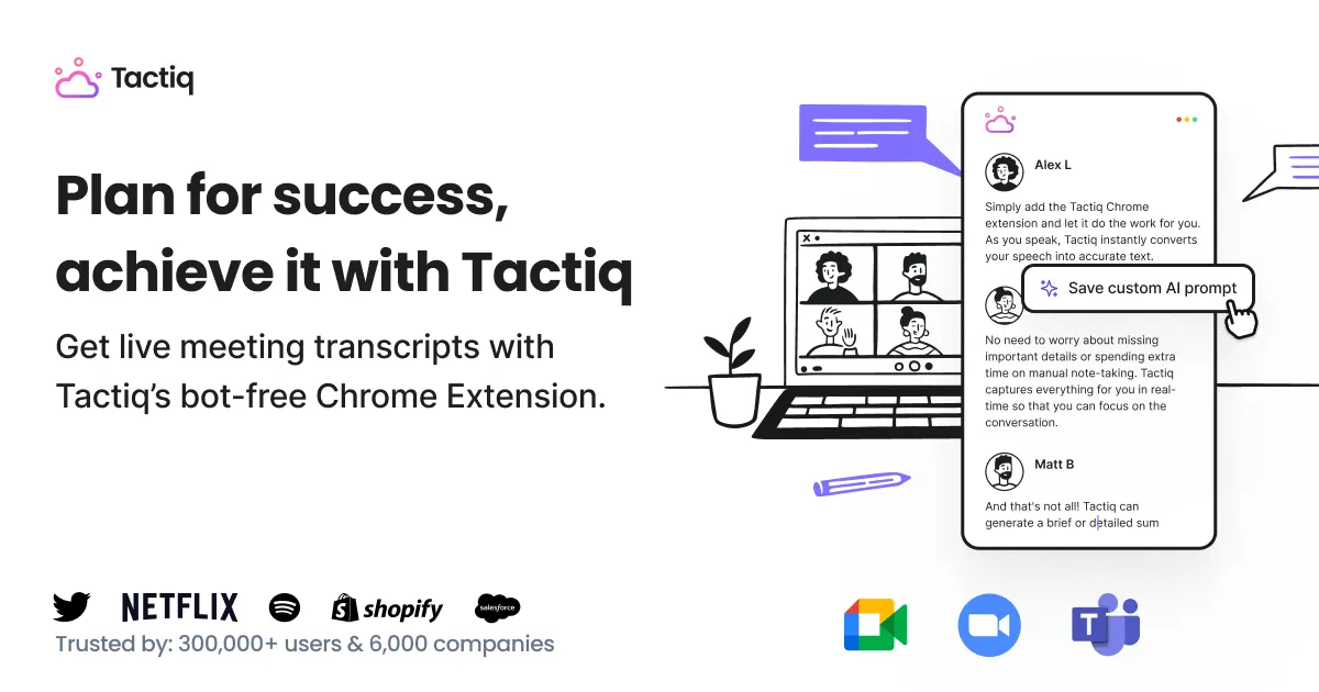 Meeting Transcripts for Planning Meetings - Tactiq