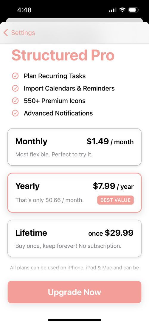 Best Mobile Paywall - Structured - Daily Planner