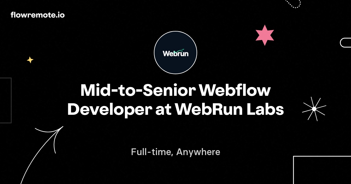 Hiring: Full-time Mid-to-Senior Webflow Developer at WebRun Labs