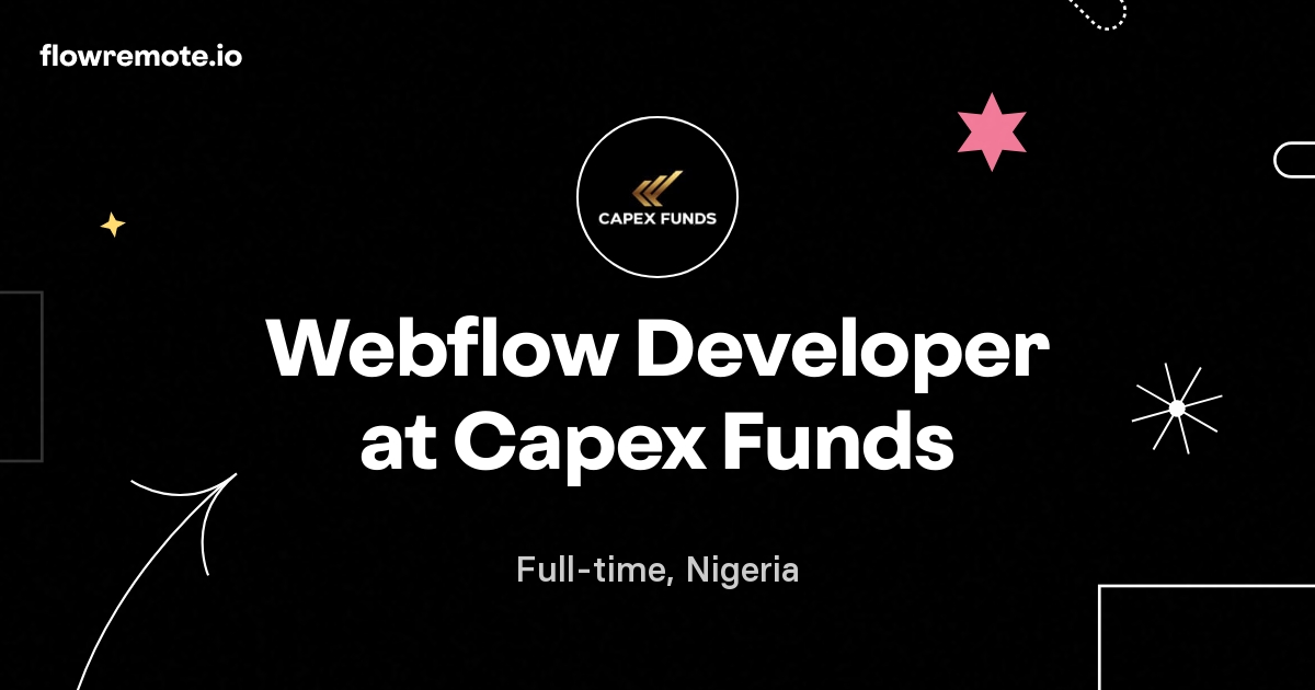 Hiring: Full-time Webflow Developer at Capex Funds
