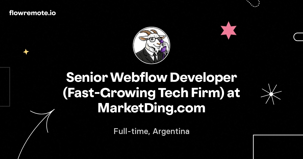 Hiring: Full-time Senior Webflow Developer (Fast-Growing Tech Firm) at MarketDing.com