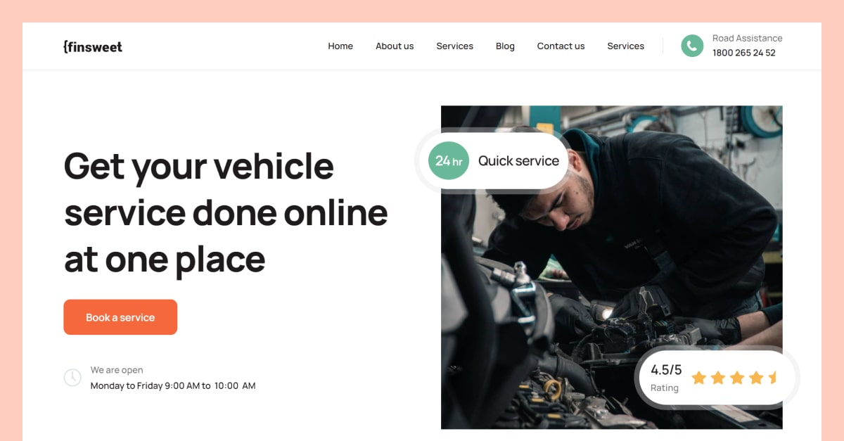 Car Service Webflow Template - Finsweet Client-first