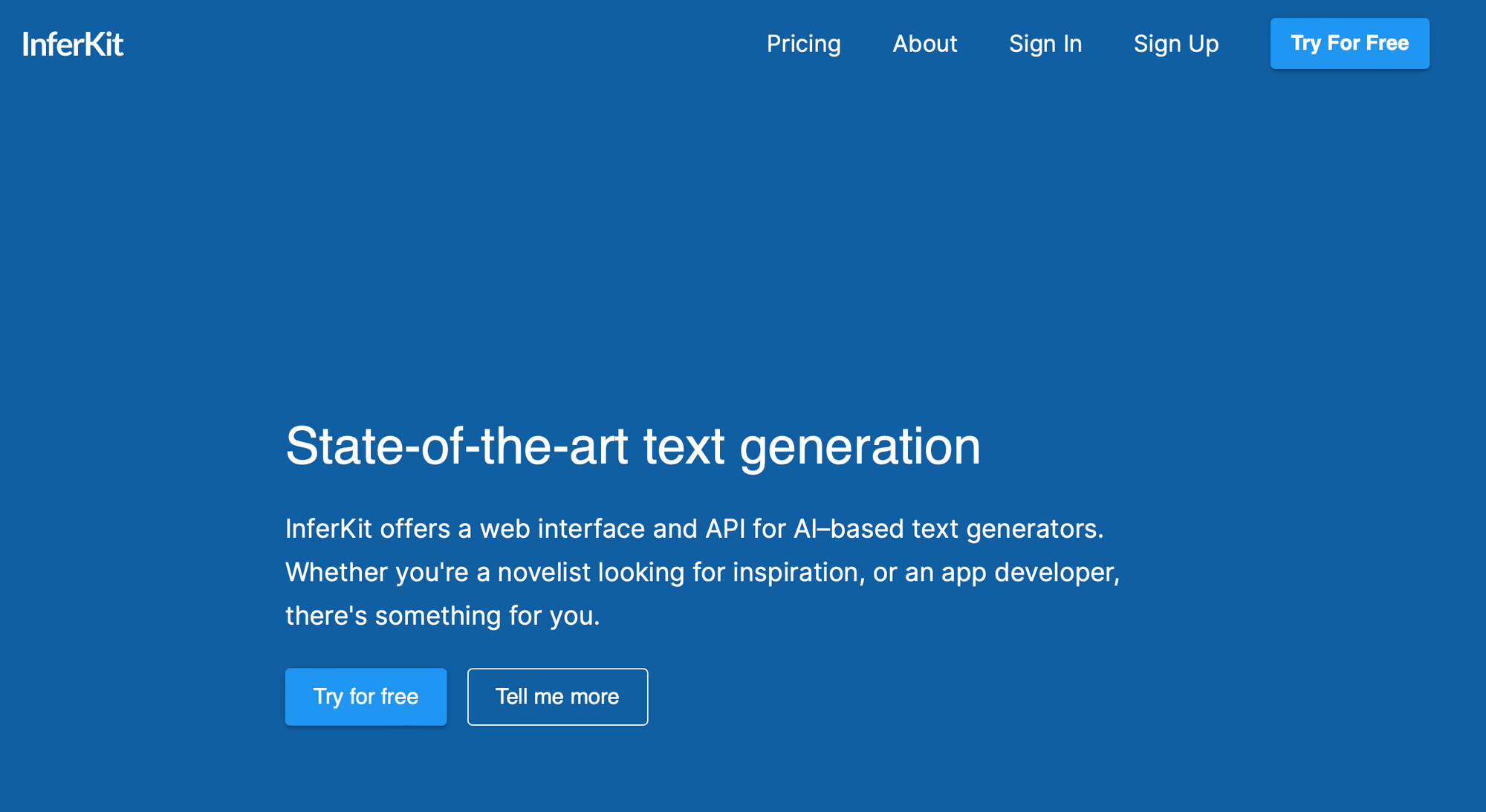 InferKit - AI Text Generation API & Web App