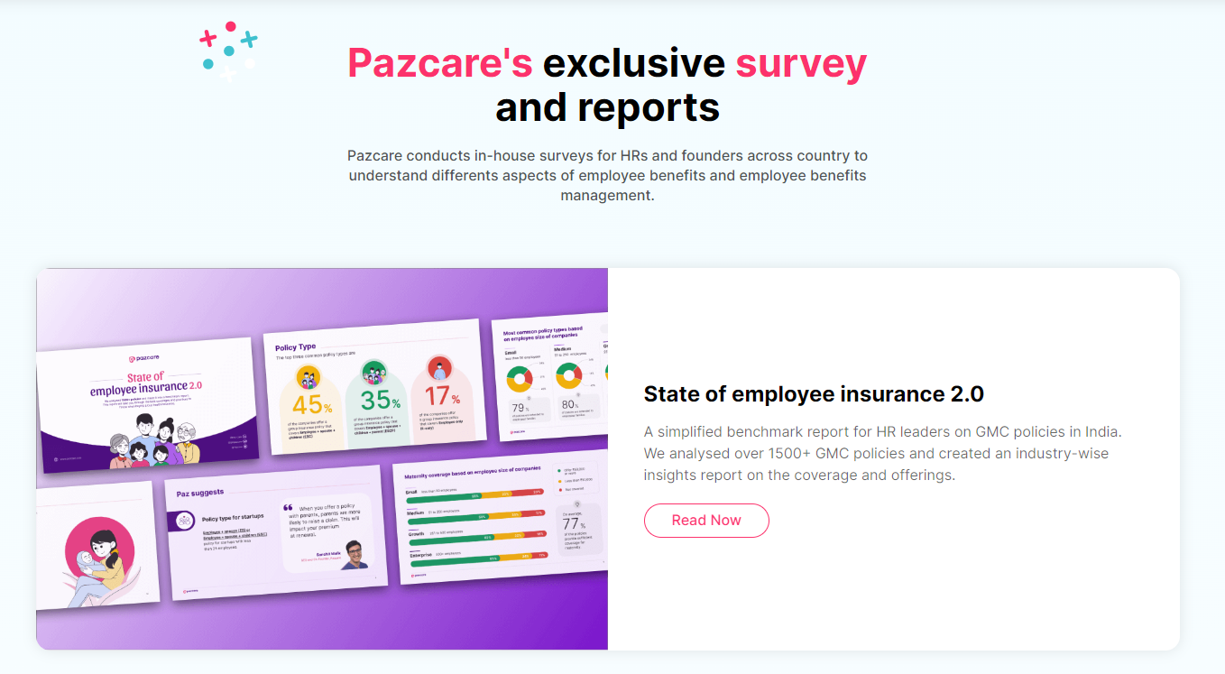 Pazcare survey reports | Group insurance in India