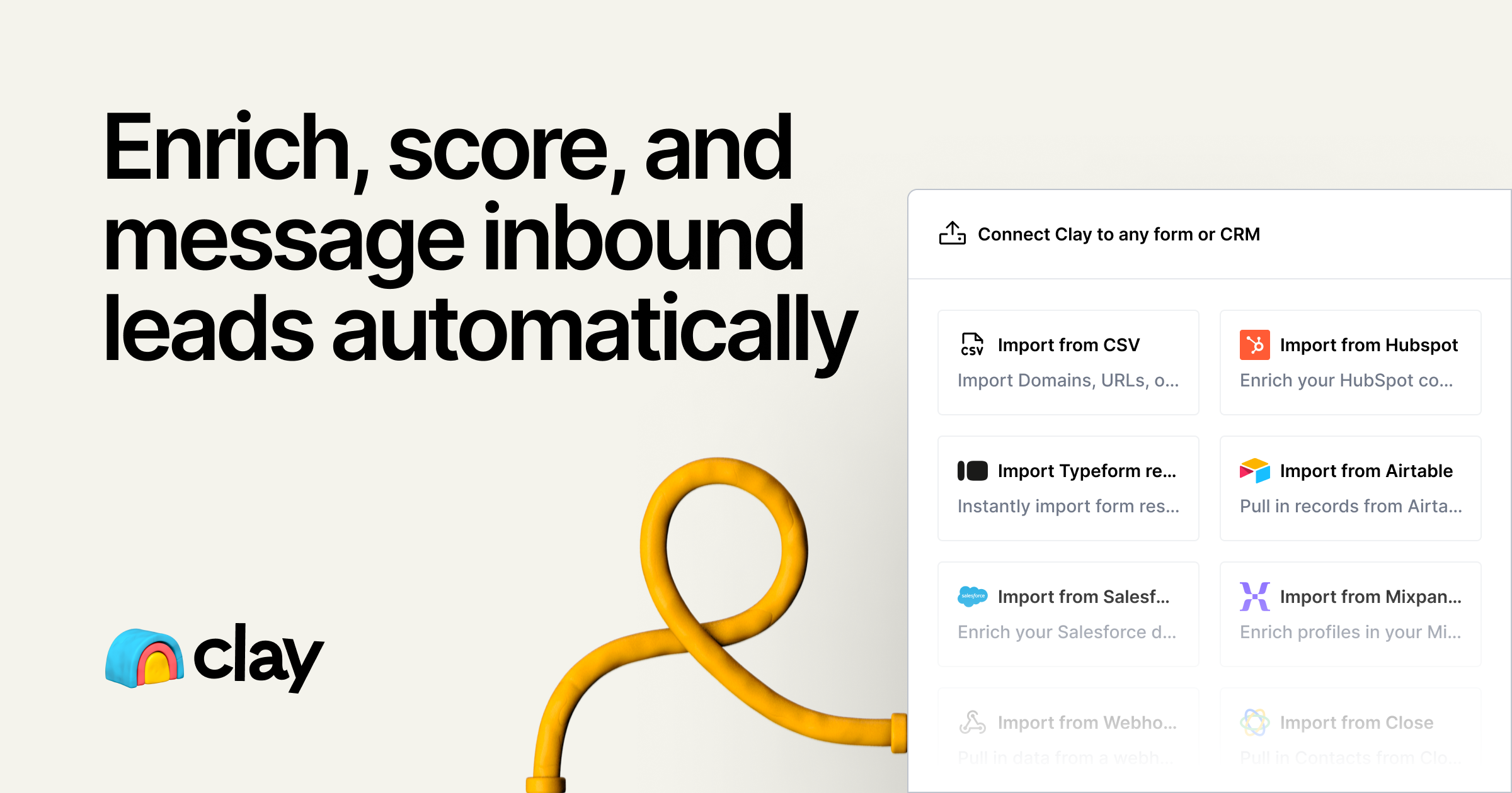 Enrich, score, and message inbound leads automatically | Clay.com