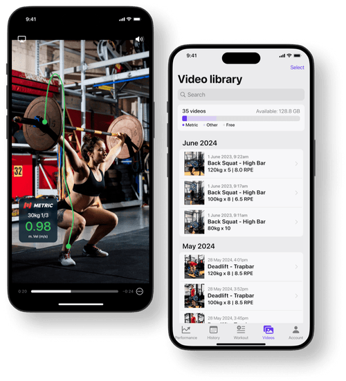 Metric VBT - Barbell velocity tracking and workout planner