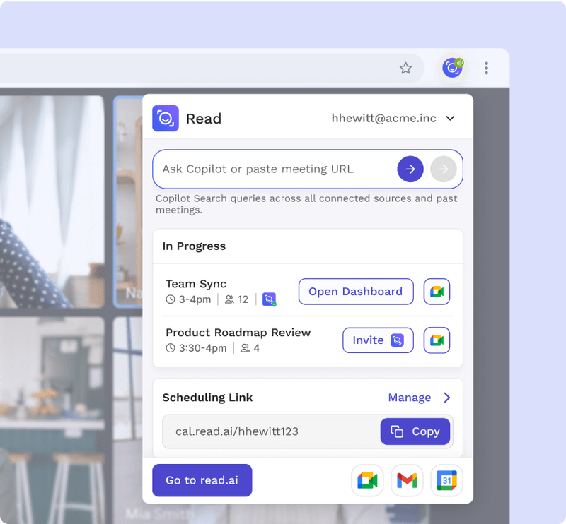 Read AI Chrome Extension – Smarter Meetings + Gmail & Google Calendar