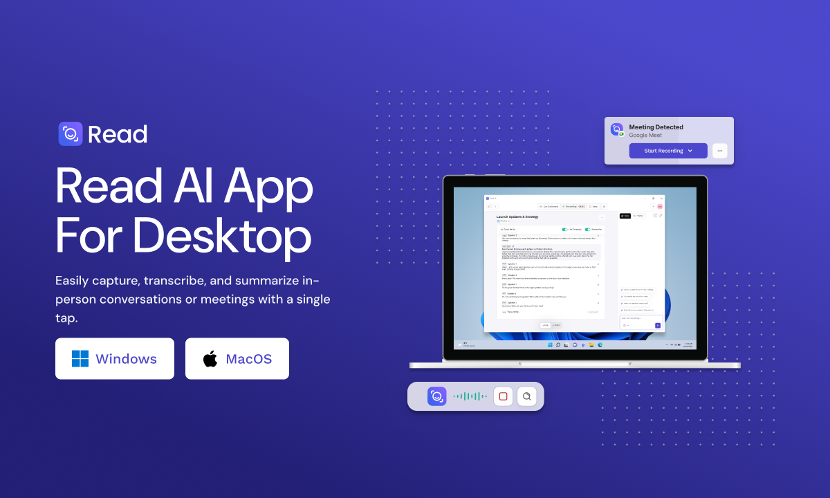 Read AI Desktop App | Effortless Meeting Capture, Transcription ...