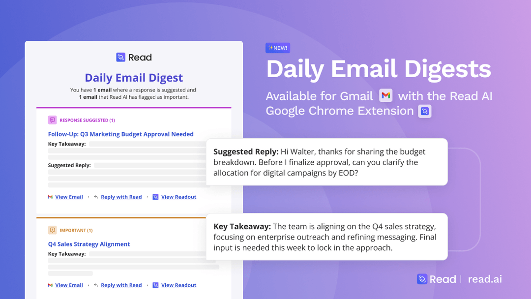 Daily Email Digests give you a head start on your day