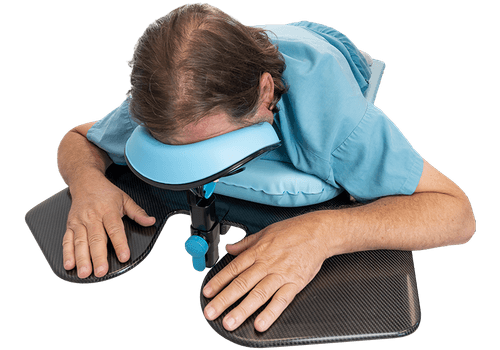 Prone Support - Face and arm positioning device