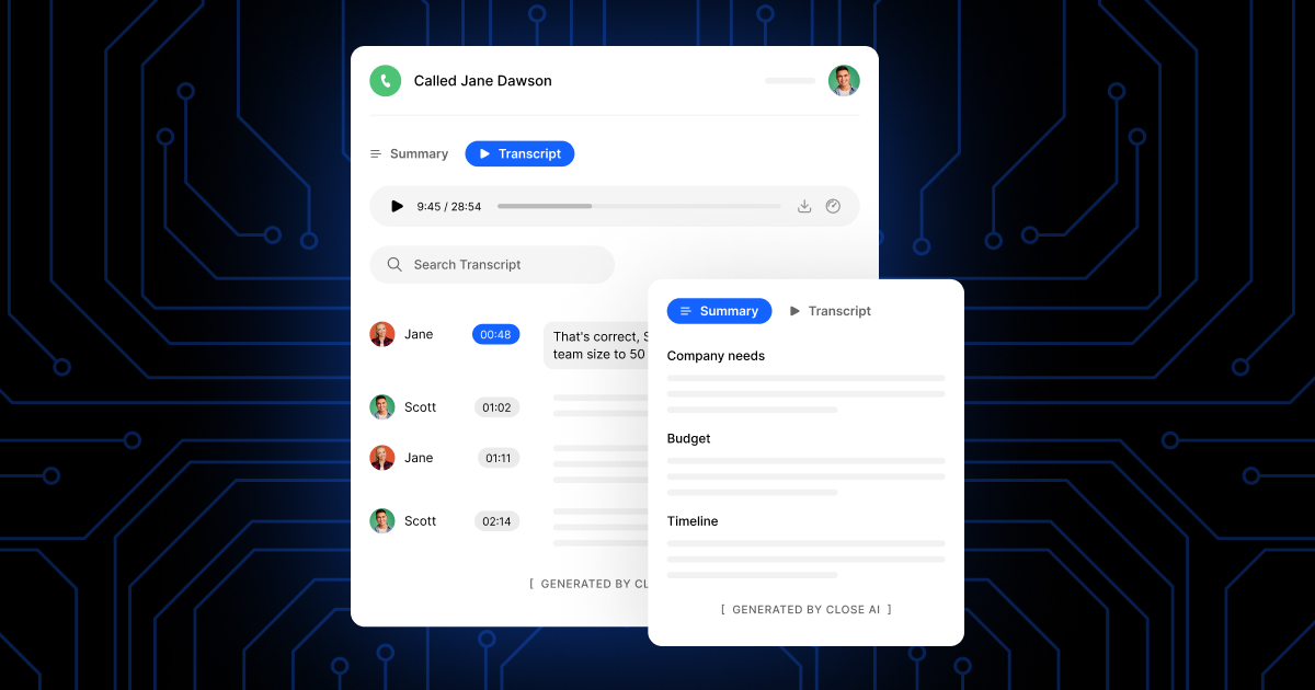 Close Notetaker and Call Assistant: AI Transcriptions, Summaries, and Recordings
