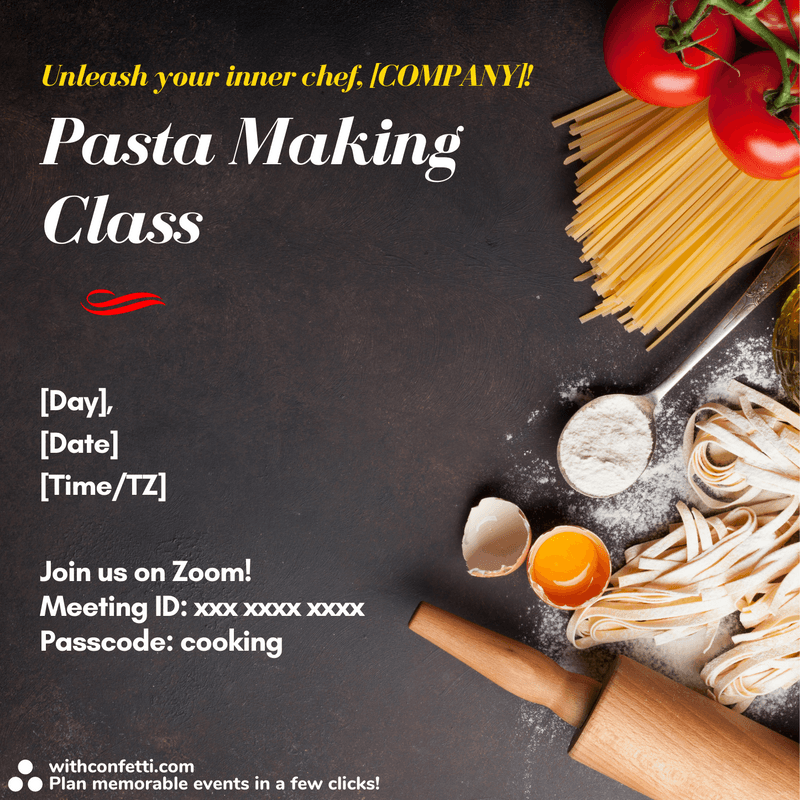 Pasta Making Class Event Invitation | Confetti 🎉