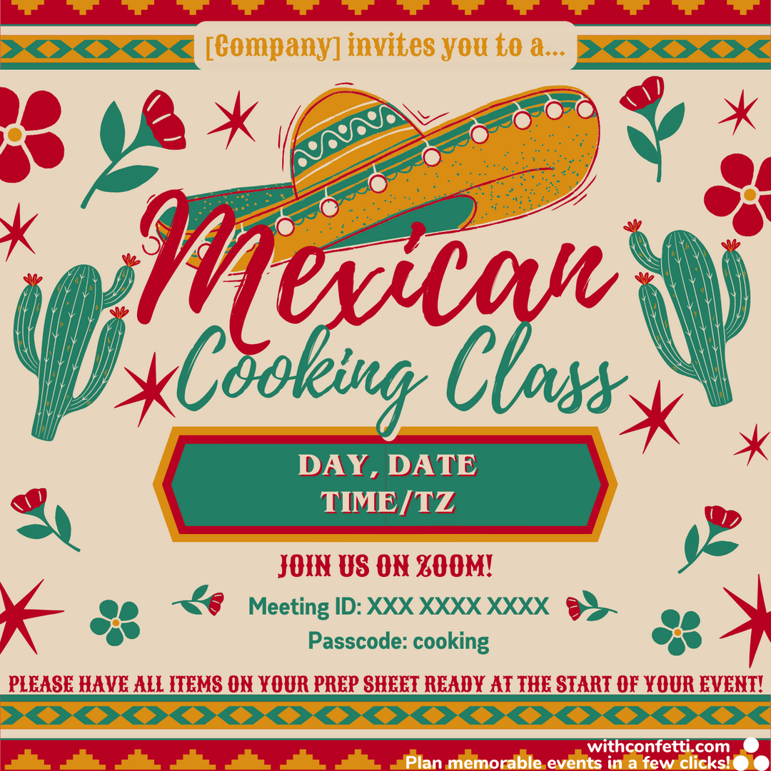 BYO Mexican Cooking Class Event Invitation | Confetti 🎉