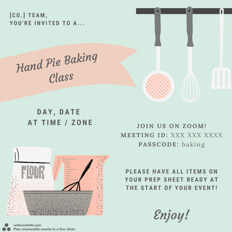 BYO Hand Pie Baking Class Event Invitation | Confetti 🎉