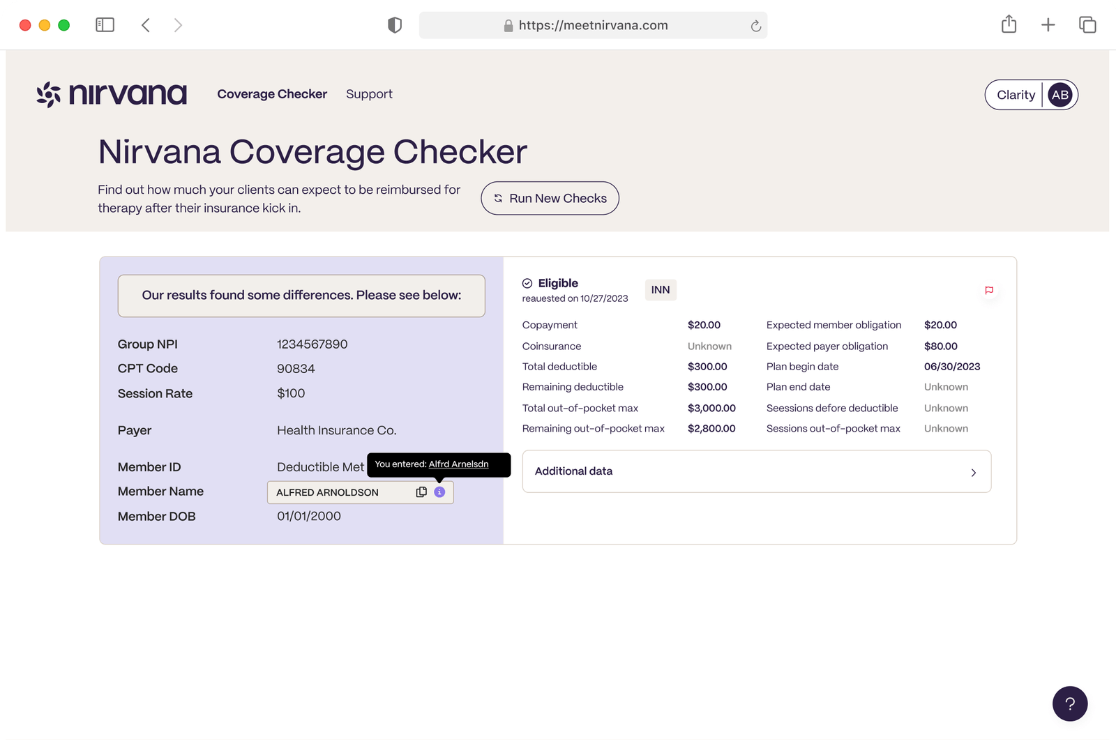 Nirvana | Insurance Eligibility Verification Platform