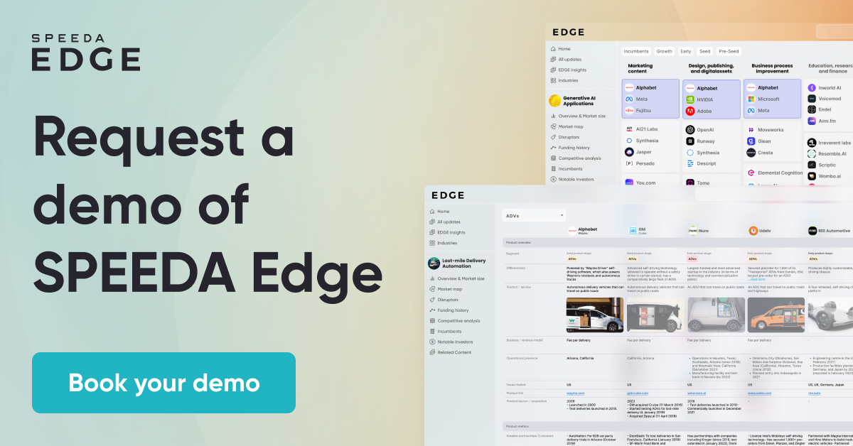 Request a demo of SPEEDA Edge