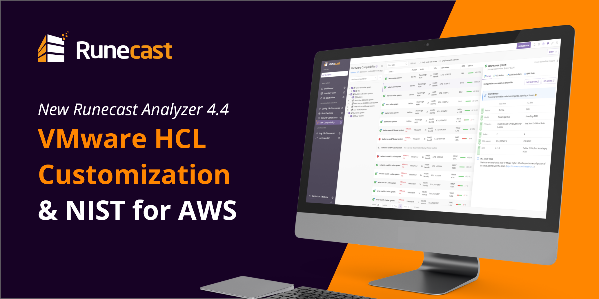 Runecast Introduces Overrides for VMware HCL & NIST for AWS