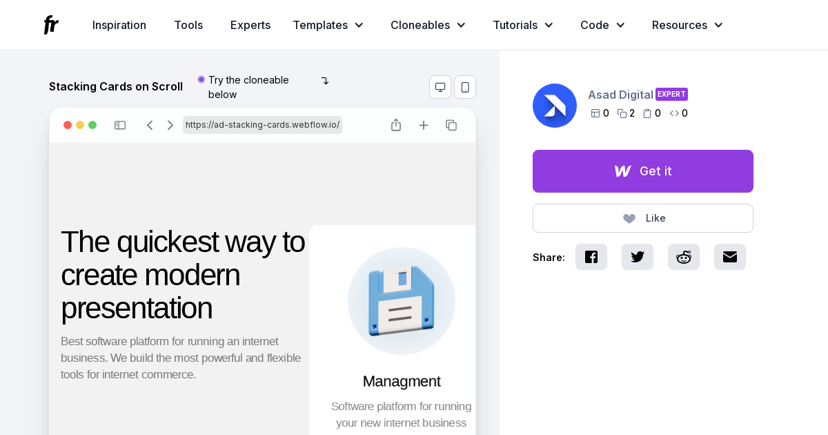 Stacking Cards on Scroll Webflow Cloneable