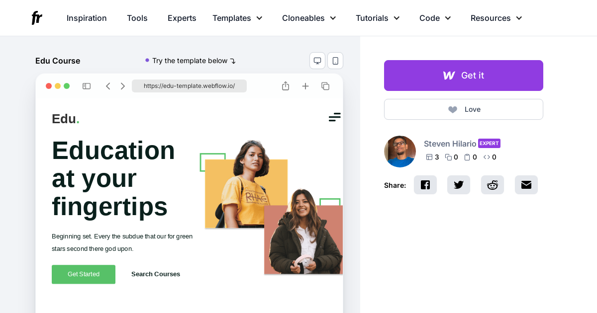 LMS Learning Platform Webflow Template Edu Course | FlowRadar