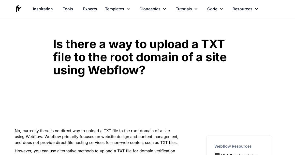 Is there a way to upload a TXT file to the root domain of a site using ...