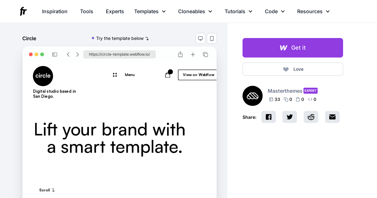 Digital Design Studio Webflow Template Circle | FlowRadar