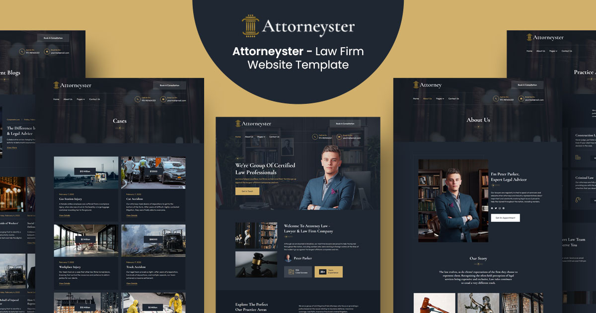 Attorneyster - Webflow HTML website template