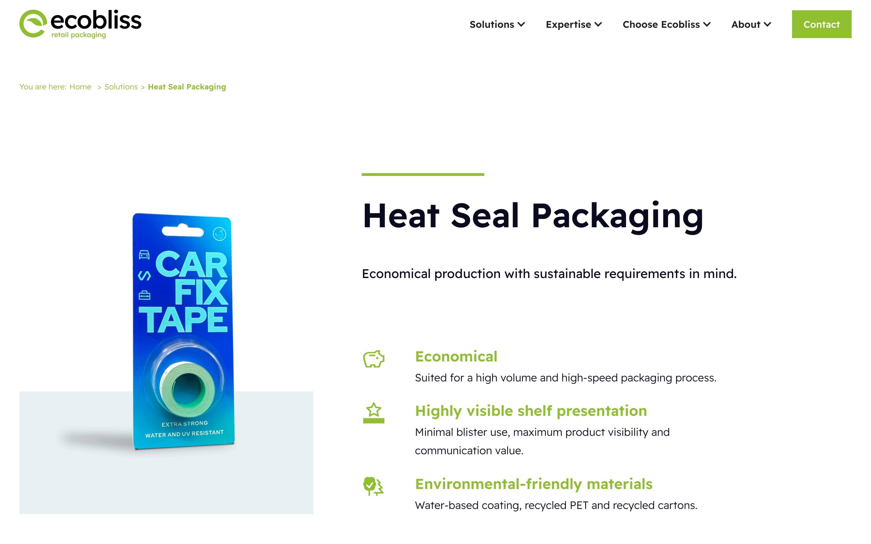 Heat seal packaging | Ecobliss Retail Packaging