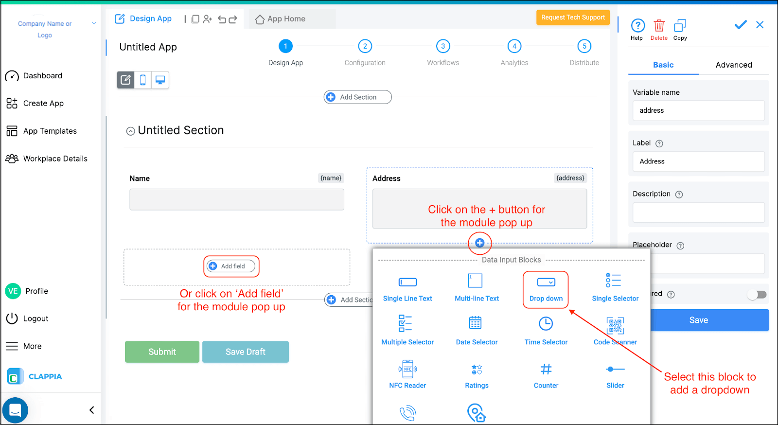 Add and Configure an App | Clappia