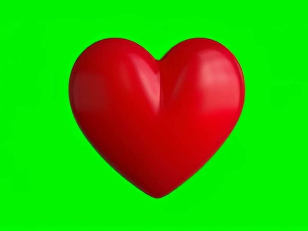 Glossy Heart Free Green Screen Overlay