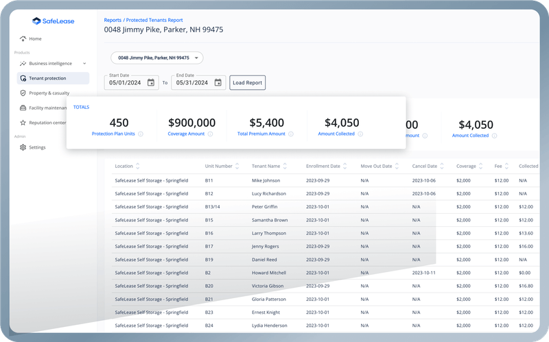 SafeLease Self-Storage Tenant Protection & Insurance