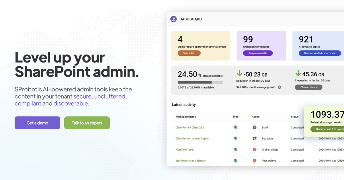 Increase available SharePoint storage | SProbot