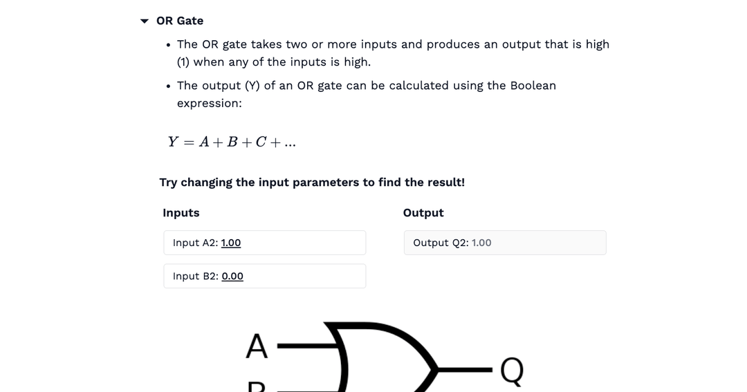 Simulate Logic Gates Operations | CalcTree