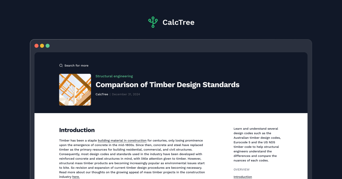 Timber Design: American Standard NDS | CalcTree
