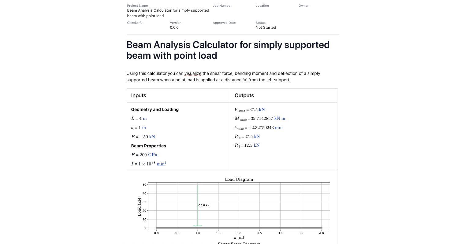 Analyse Structural Beams using Macaulay's Method | CalcTree