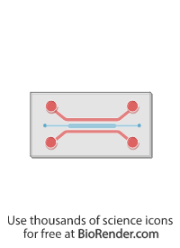 Free Microfluidic device (3 channel flow, top view) Icons, Symbols ...
