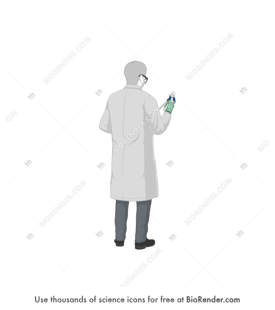 Free Scientist (gender-neutral, posterior with pipette, silhouette ...