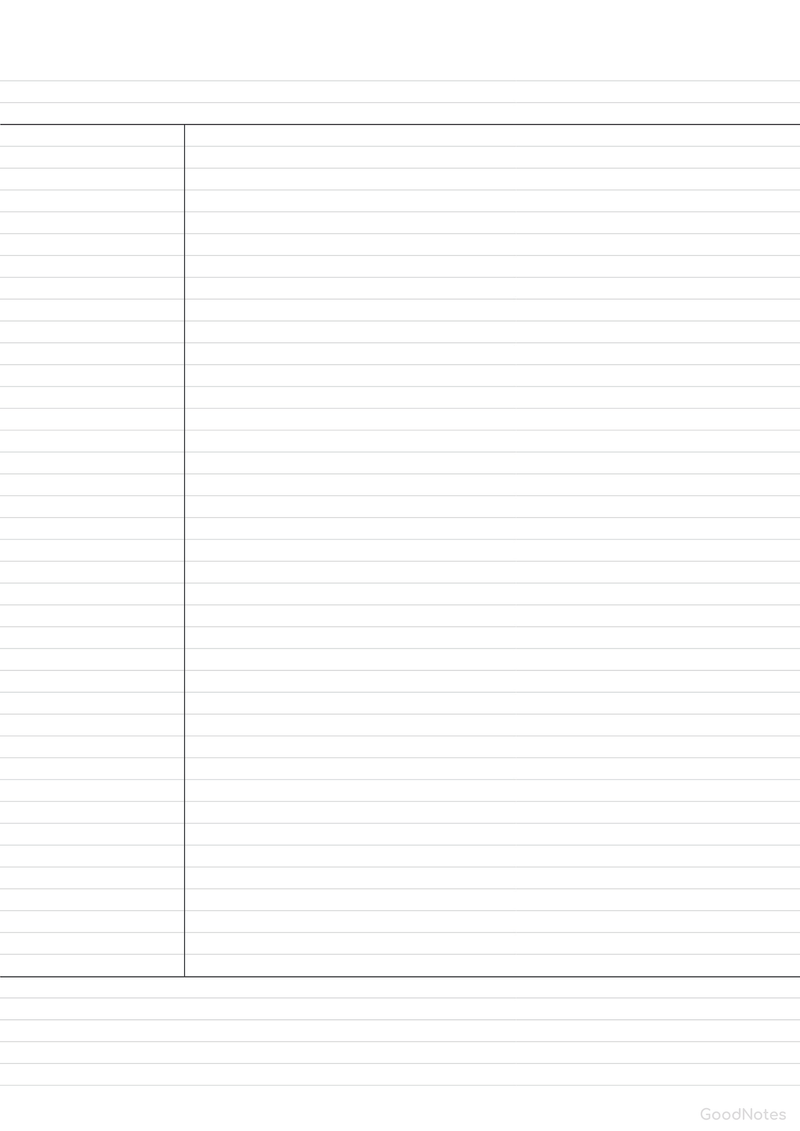 Free Cornell Notes Template | Goodnotes