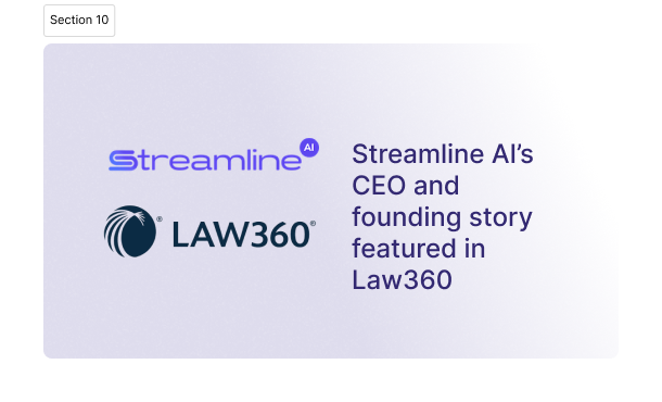 Law360 Features Story on Streamline AI's Legal Intake Software