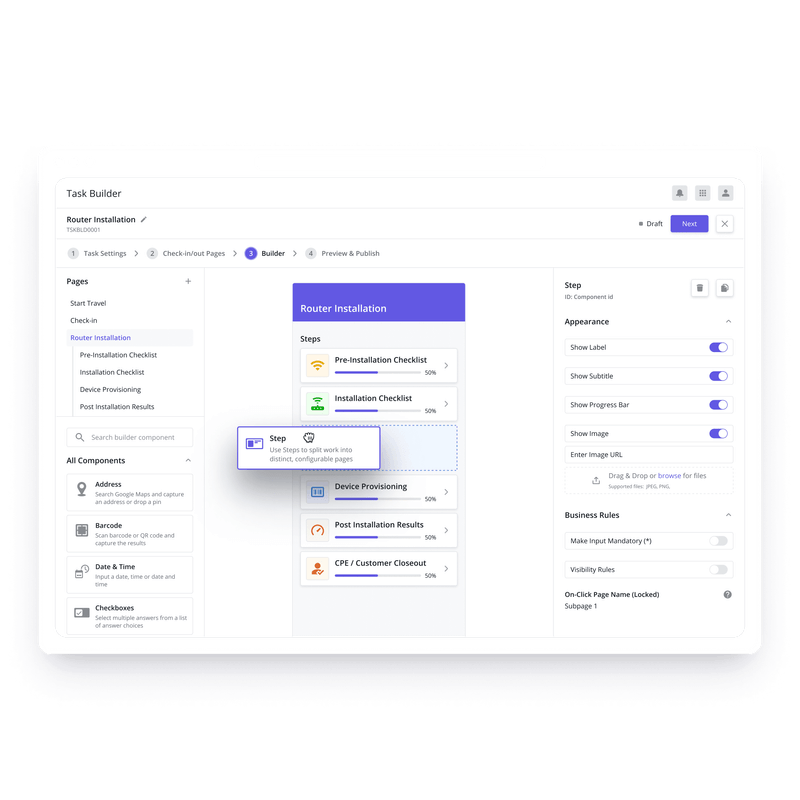 Zinier | No-code customizable field service management software
