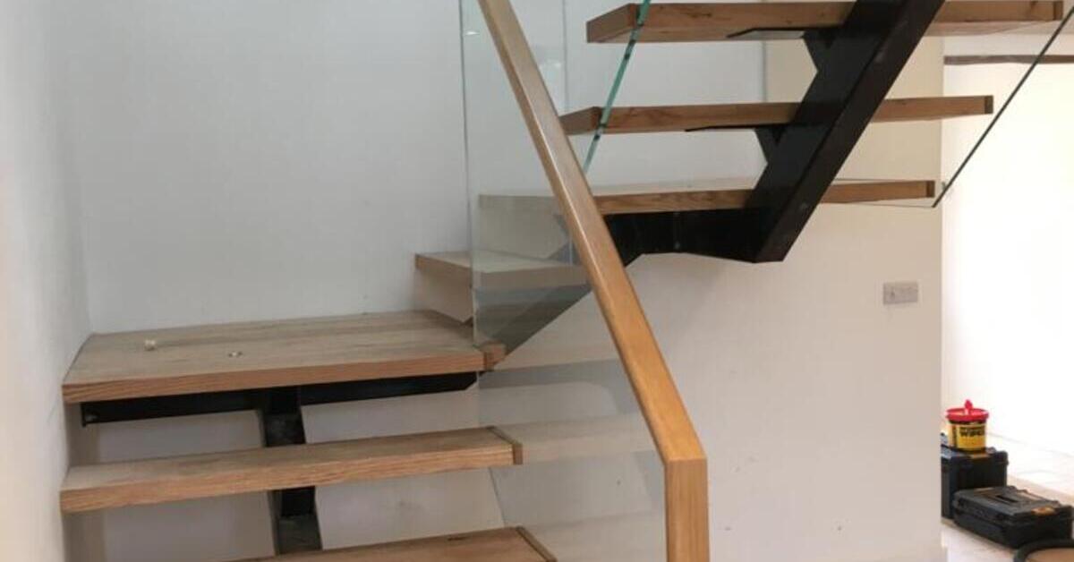 Solid Oak Staircase Renovation With Custom Oak and Glass Balustrade ...